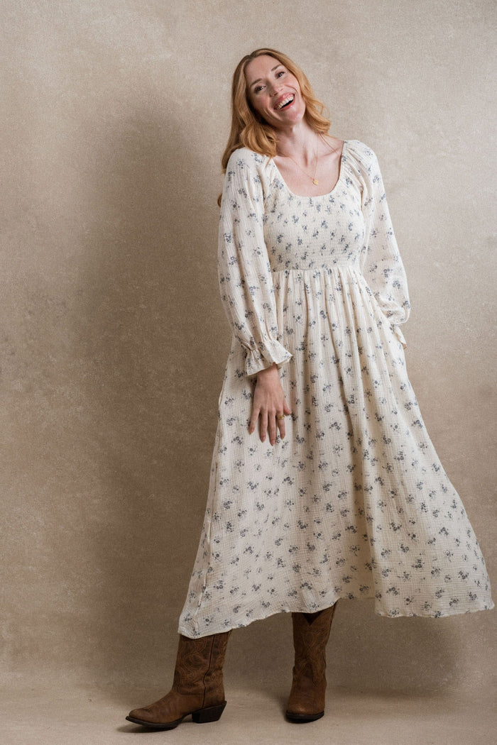 Gentry Dress - Blue Floral – Neuflora